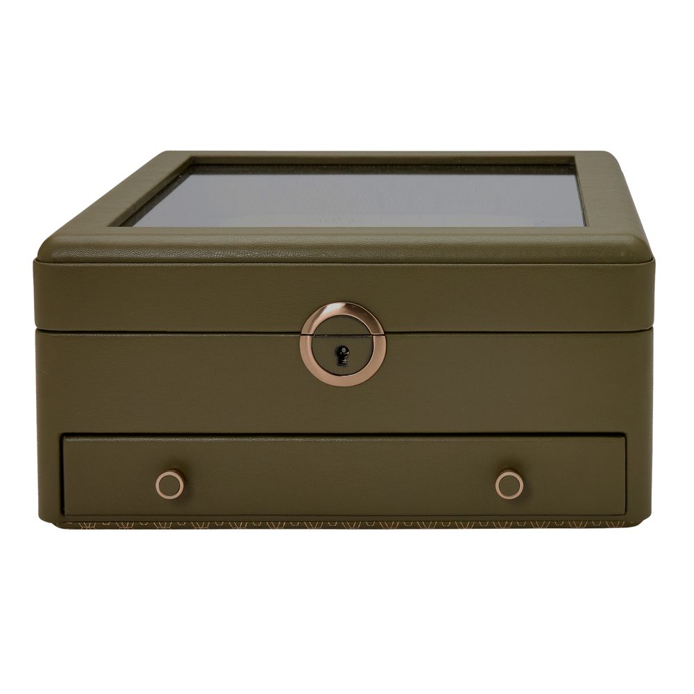 Wolf Earth Watch Stand Box Olive | King Jewelers